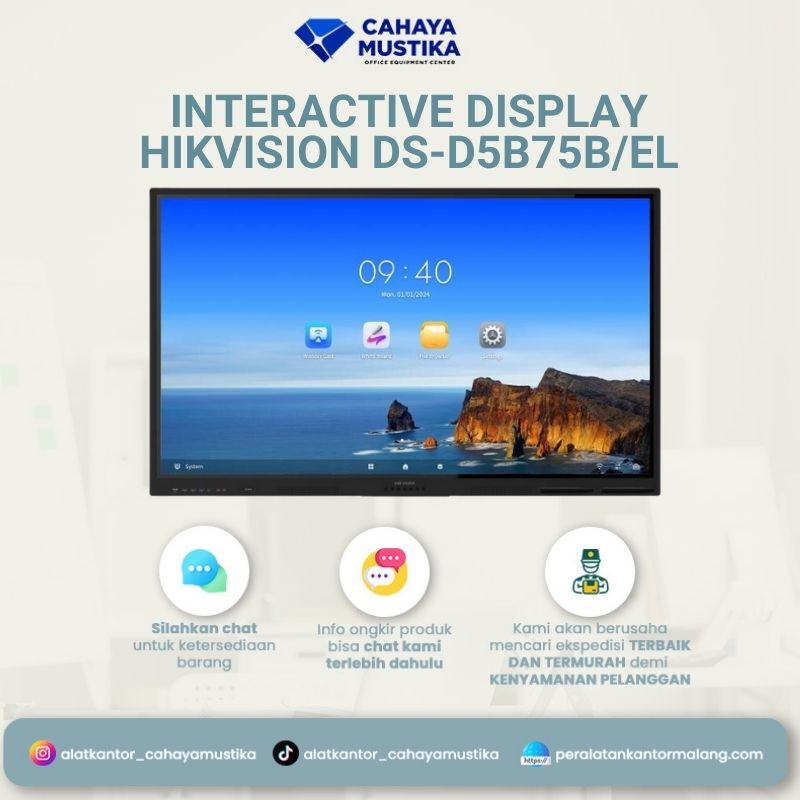 Interactive Flat Panel Display Hikvision DS-D5B75B/EL - Distributor ...