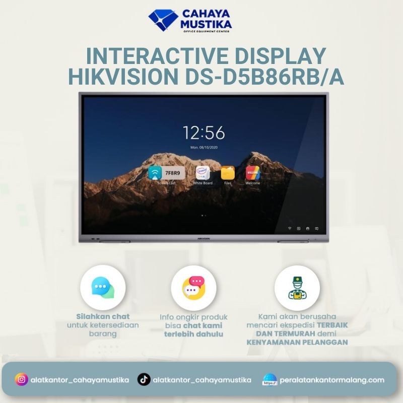 Interactive Flat Panel Display Hikvision DS-D5B86RB/A - Distributor ...