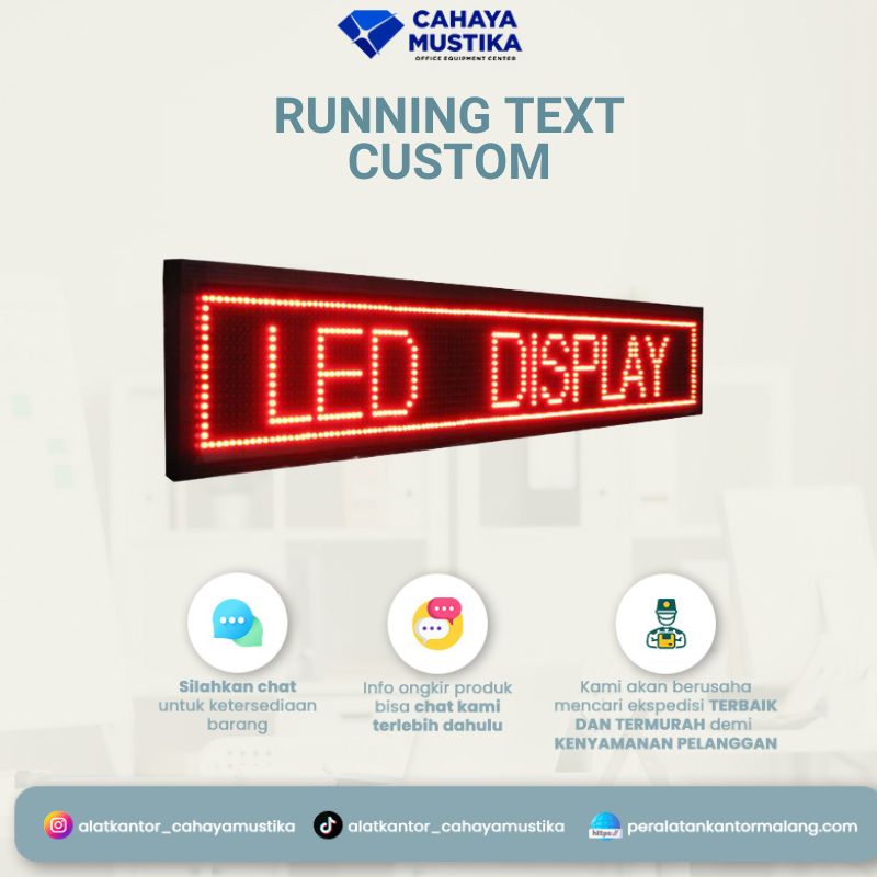 Running Text Custom - Distributor Peralatan Kantor - CV Cahaya MUstika