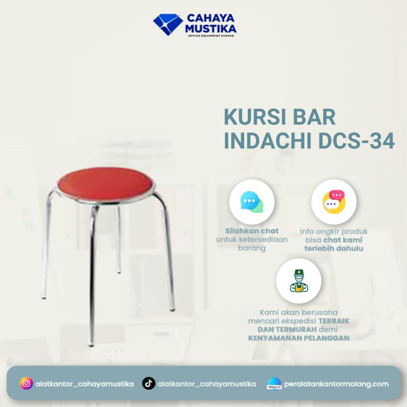Kursi Bar Indachi DCS-34 - Distributor Peralatan Kantor - CV Cahaya Mustika